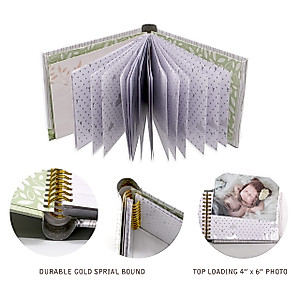 Holoary You Are So Loved Little One Grandma's Brag Book, Small Baby Photo Album 4” x 6” 32 Photos, Woodland Animals Design