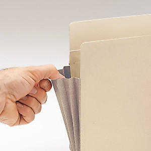 Smead End Tab File Pocket, Reinforced Straight-Cut Tab, 5-1/4" Expansion, Tyvek®-Lined® Gusset, Letter Size, Manila, 10 per Box (75174)