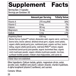 Standard Process Inc. Congaplex - Thymus Gland Support Supplement - Immune Health with Calcium Lactate, Magnesium, Vitamin C & Vitamin A - Immune System Aid with Mushroom Powder - 150 Capsules