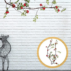 TENDYCOCO Artificial Hanging Plants Rose Vine Silk Fake Flower Greenery Wall Home Room Garden Wedding Indoor Outdoor Decorative Climbing Plants Photography Props (Red)