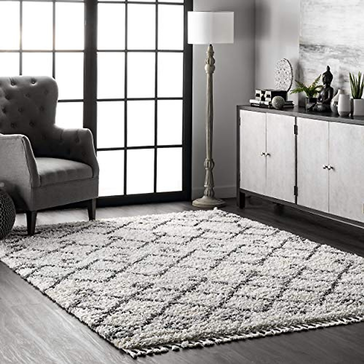 nuLOOM Roseanne Transitional Shag Area Rug, 10' x 14', Ivory