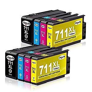 Jagute 711XL 711 Ink Cartridges Replacement for HP 711 XL Work with HP Designjet T120 T520 24-in T520 36-in Printers(2 Black, 2 Cyan, 2 Magenta, 2 Yellow) 8 Pack