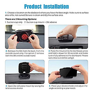 WixGear Car Phone Mount, Dashboard Cell Phone Holder, Dash Mount Cell Phone Holder for Smartphone, Mobile Phone Car Mat Pad for Samsung, Galaxy, Nokia Smartphone, Google and Note