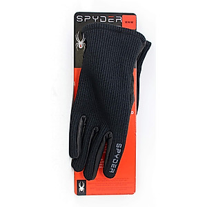 Spyder Leather Palm Black Gloves (Medium)