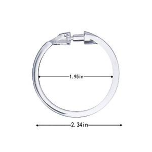 Kutesna 12 PCS Clear Plastic Shower Curtain Rings, Easy Snap Closure Shower Curtain Hooks