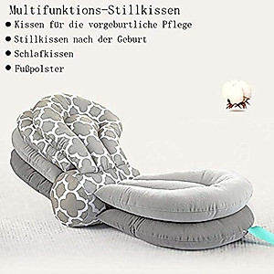 Multi-Function Breastfeeding Pillow Maternity Nursing Pillow- with Multiple Angle-Altering Layers Make Your Breastfeeding Easier, Gray