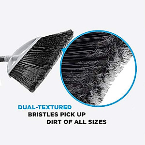 Radley & Stowe Angle Broom & Dustpan Set with Dual-Textured Bristles (Grey)