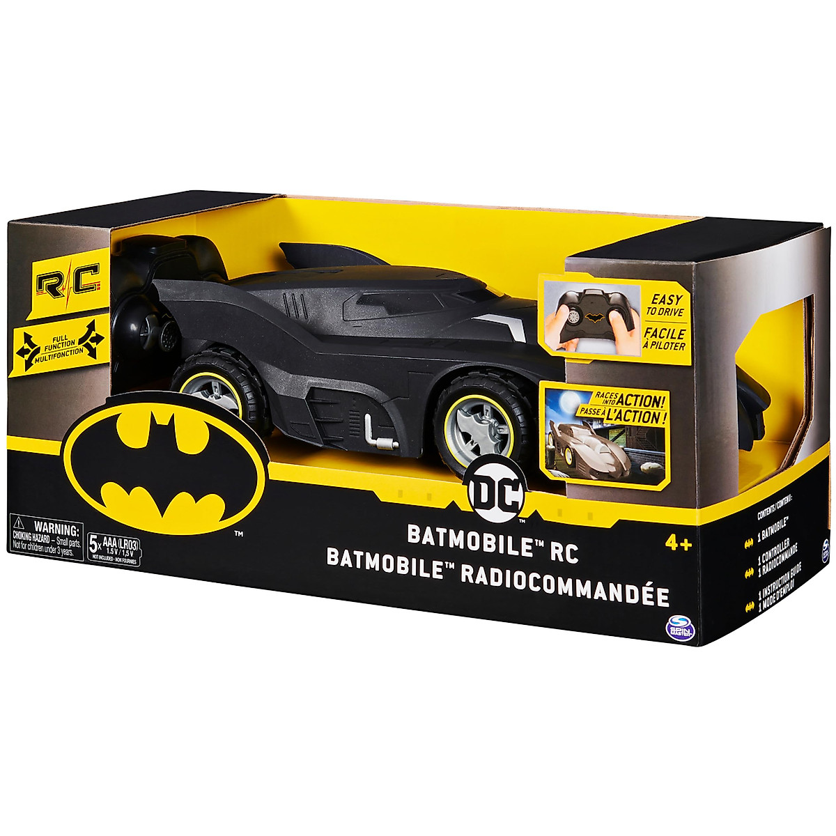 DC Comics Batman Batmobile Remote Control Vehicle 1:20 Scale, Kids Toys for Boys Aged 4 and up