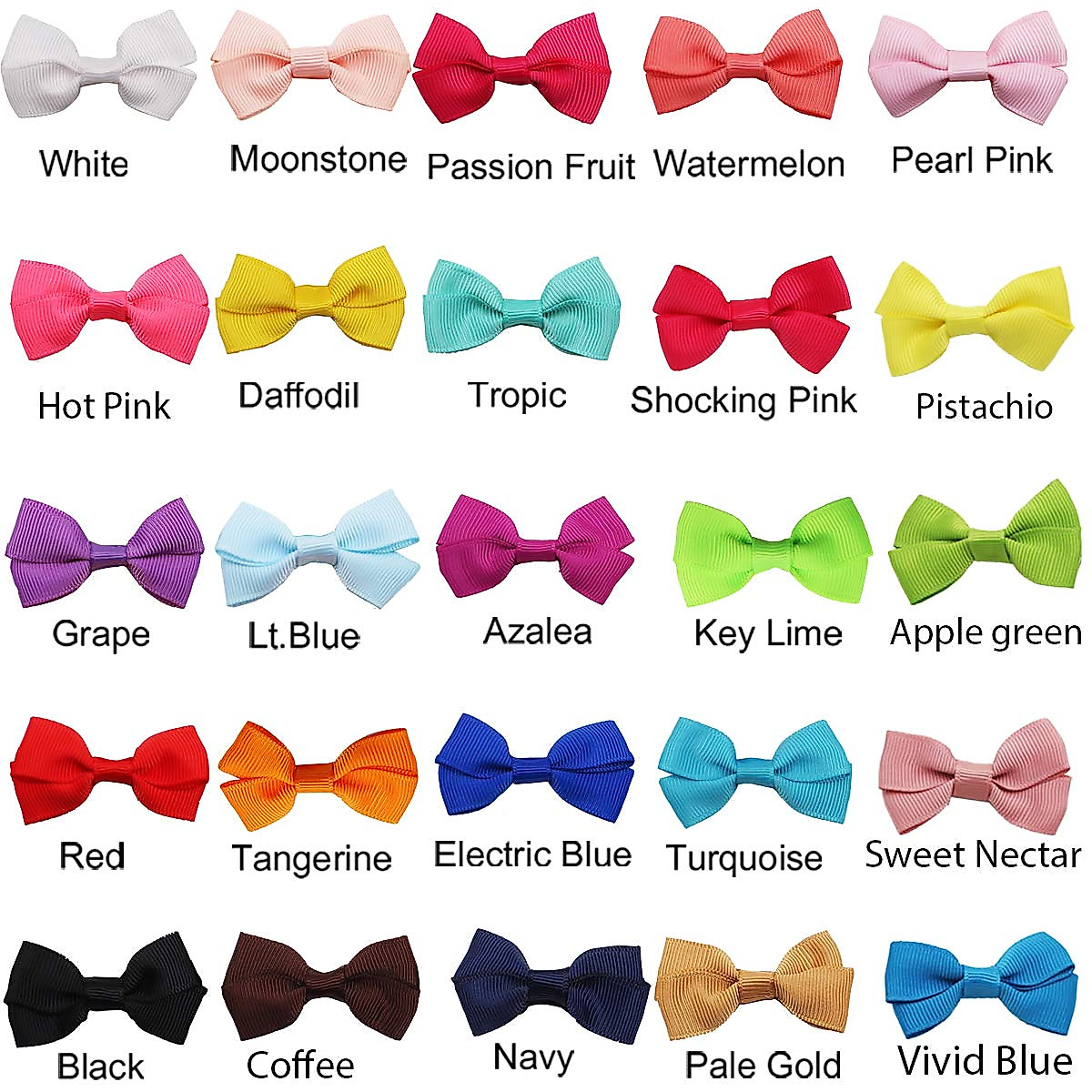 50PCS Tiny Baby Girls Hair Bows 2 Inch Grosgrain Ribbon Bows With Alligator Hair Clips Hair Barrettes Hair Accessories for Toddlers Kids Children Little Girls in Pairs