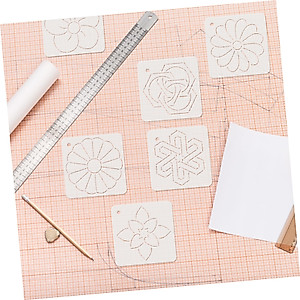 VILLCASE 12 Pcs Quilting Tracing Board Clothing Quilting Stencil Quilting Cutting Template Clothes Sewing Template Quilling Tool Embroidery Tools Quilting Ruler for Fabric Patchwork Acrylic