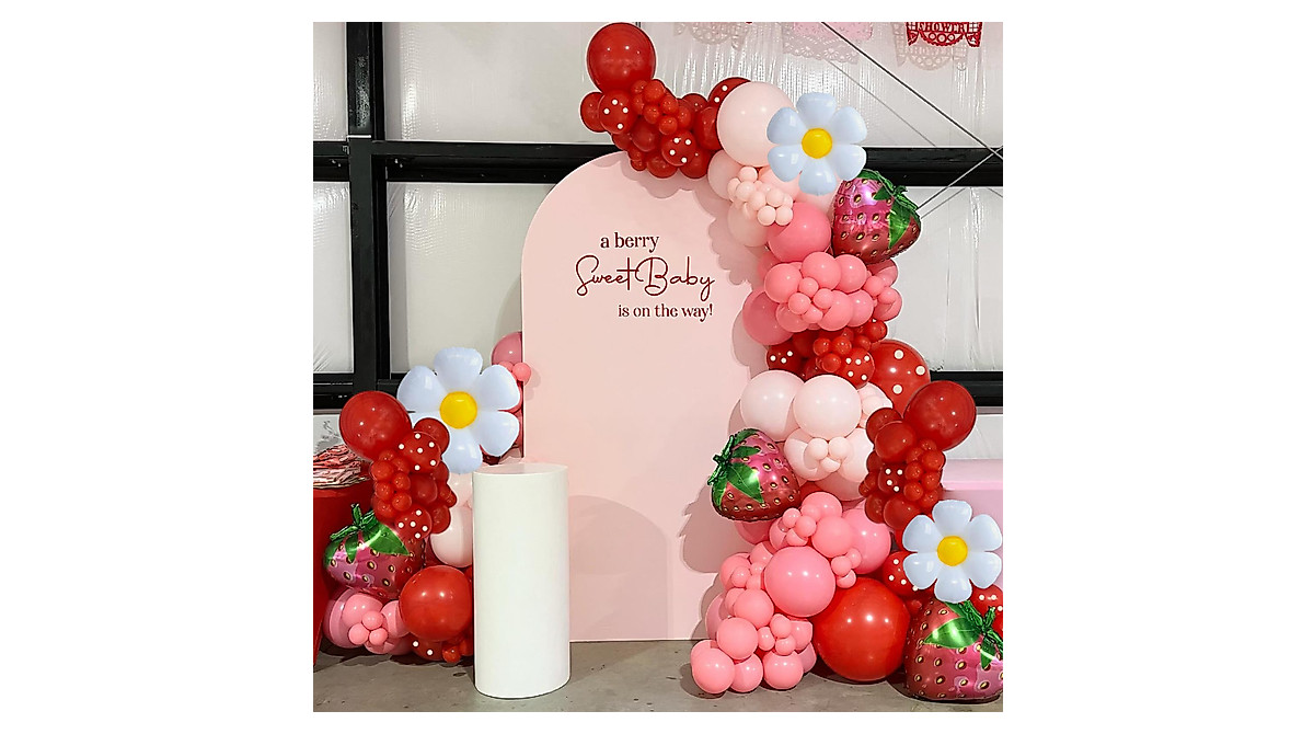 Strawberry Balloon Garland Kit for Fun Birthday Parties