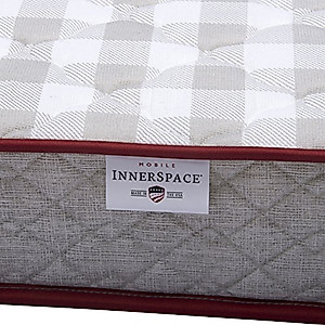 MOBILE INNERSPACE 6.5" Truck Luxury Firm Support Foam Mattress, 76" L x 36" W, Gray Check w/Red Trim