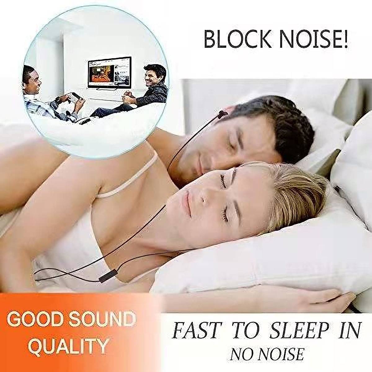 Ururtm Sleep Soundproof Earbuds Headphones, Noise Isolating Soft Earbuds for Sleeping, Nighttime, Insomnia, Side Sleeper, Snoring, Travel, Meditation & Relaxation (Black)