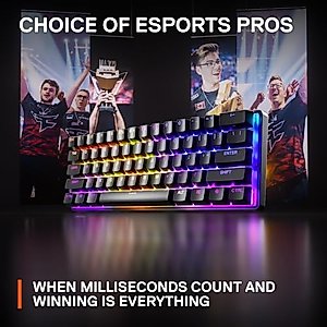 SteelSeries Apex Pro Mini HyperMagnetic Gaming Keyboard – Adjustable Actuation – Compact 60% Form Factor – RGB – PBT Keycaps – USB-C​