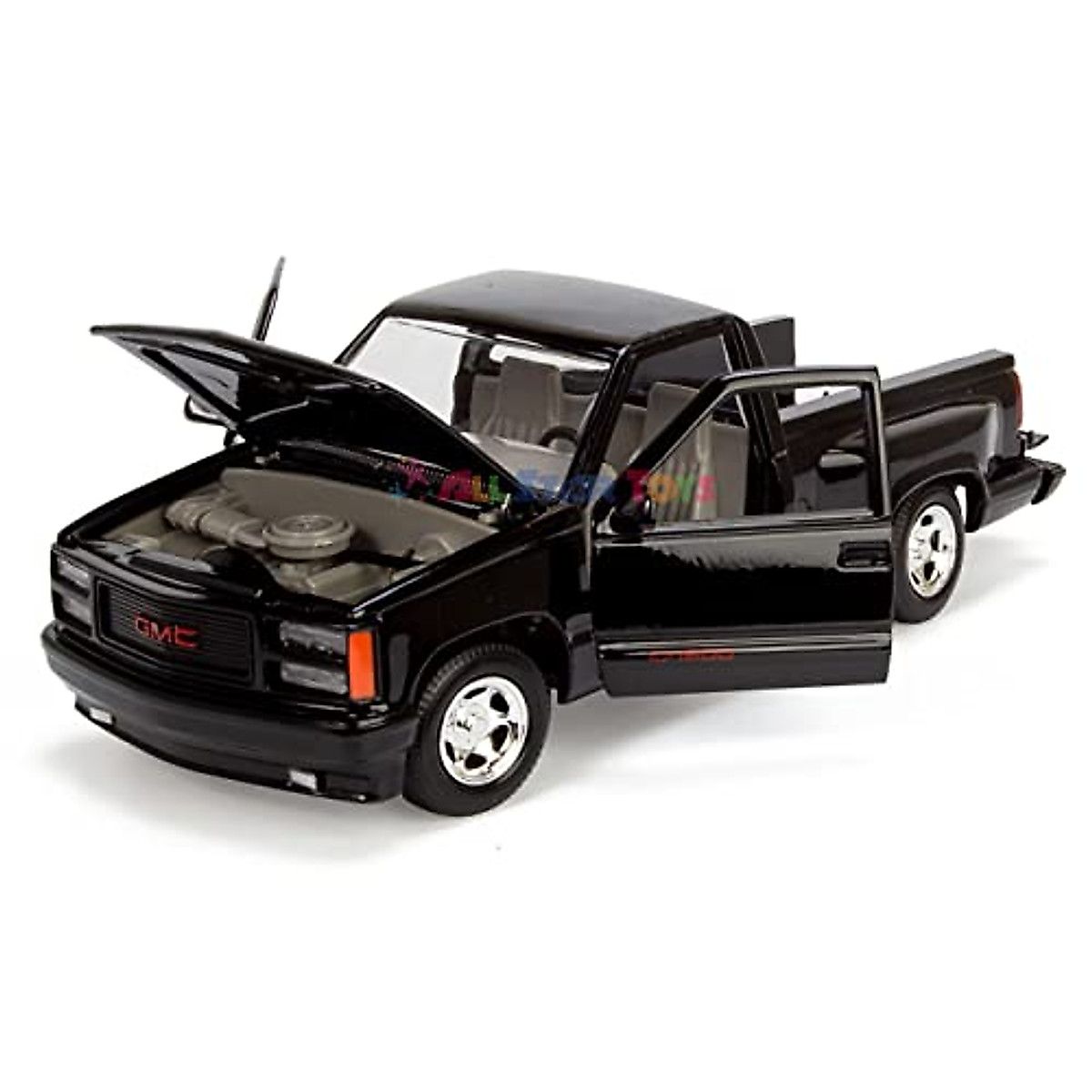 Motormax 1992 GMC Sierra GT Pickup Truck 1/24 Diecast Model Car Black 73204