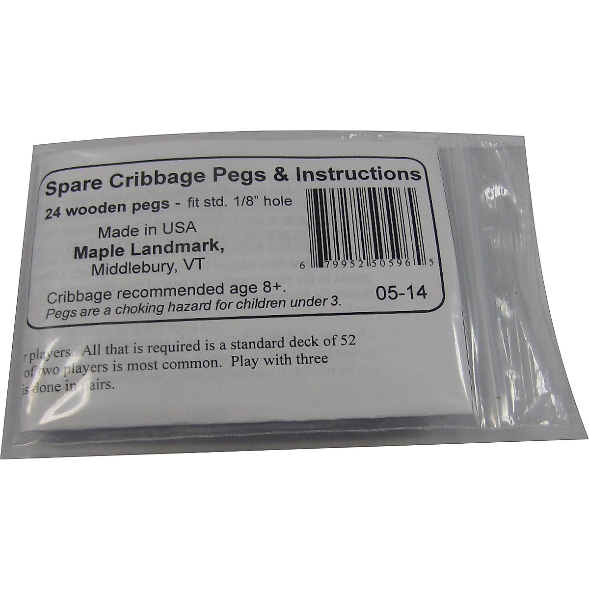 24-piece Spare Cribbage Pegs & Instructions