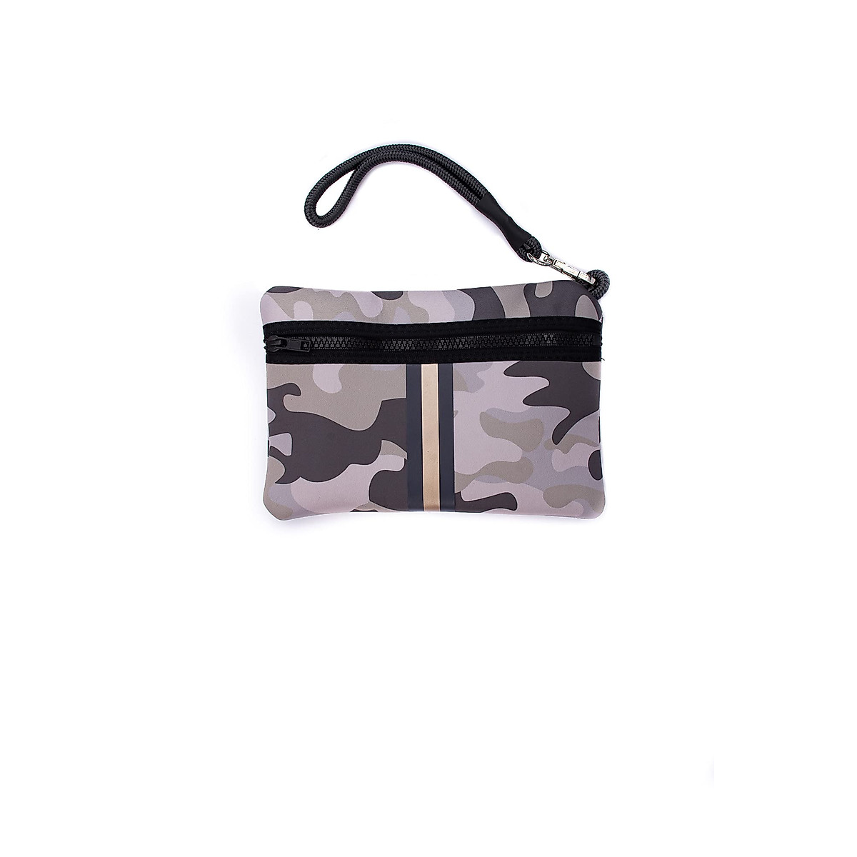 Greyson Safari Tote by Haute Shore, Green Camo W/Black & Gold Stripe, One size