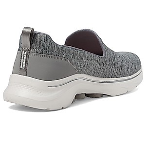 Skechers Women's Go 7-Meadow Casual Slip On Walking Sneaker, Gray, 5.5