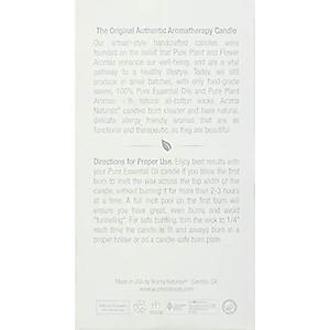 Aroma Naturals Essential Oil Orange and Lemongrass Scented Pillar Candle, Ambiance, 2.5 inch x 4 inch, Yellow