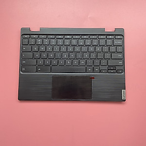 F-HONG ELECTRONIC CO LIMITED New Genuine Replacement for Lenovo Chromebook 100E 2nd Gen MTK Laptop Upper Case Palmrest Keyboard Touchpad Assembly Part 5CB0U26489 5CB0X55485, Black, 11.6 inch