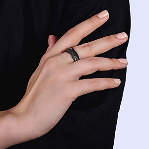 Jewelili Enchanted Disney Fine Jewelry Black Rhodium Over Sterling Silver 1/10 Cttw Diamond Maleficent Villain Ring, Size 6