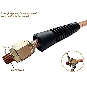 SANFU Polyurethane(PU) Reinforced 3/8”ID x 100ft Air Hose, 300PSI Wear Resistant with 3/8” Reassembled Industrial Quick Coupler and Plug, Bend Restrictor, Brown(100’)