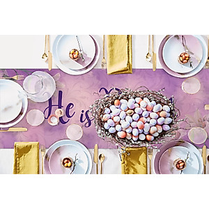 Grehge Ster Egg Lily Floral Farmhouse Table Runners for Kit Garden Sculpture Outdoor Decoration