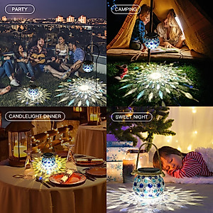 Aporana Solar Light Outdoor Waterproof, Solar Hanging Lanterns Garden, Glass Outdoor Solar Street Light, Solar Light Hanging Lanterns Outdoor Peacock Pattern or Table for Patio Courtyard (2 Pack)