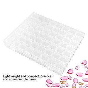 Plastic Storage Box Organizer Container Adjustable Divider Removable Grid Compartment for Jewelry Beads Earring Container Tool Fishing Hook Small Accessories (56 grids, transparent)
