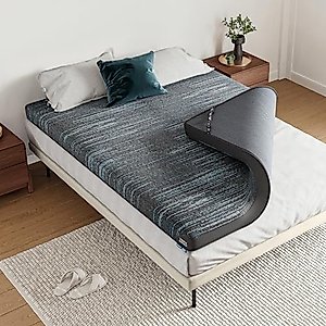 LINSY Cooling Firm Foam Mattress Queen, Multi-Layer Memory Foam Mattress Topper Queen with Removable Cover, 3.5 Inch Firm Foam Queen Mattress Topper, CertiPUR-US and Oeko-TEX Certified