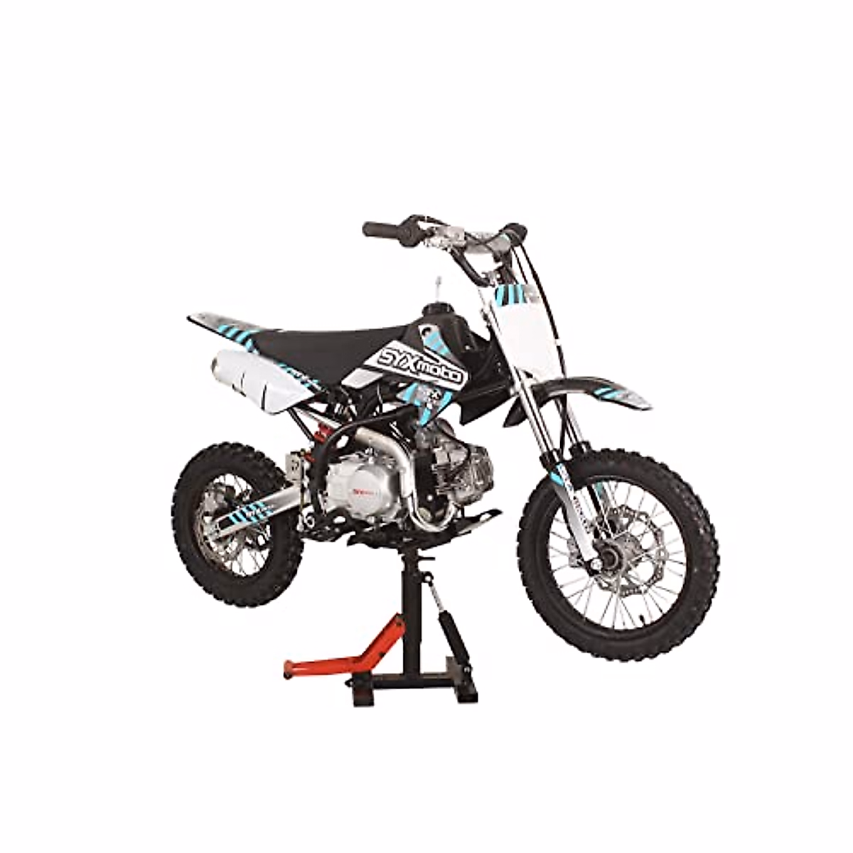 SYX MOTO 125cc Dirt Bike for Teens 12+yrs 4-Stroke Gas-Powered Dirt Bike Off-Road Motorcycle Electric Start Fully Automatic Transmission, Roost 125-1f, Black/Blue
