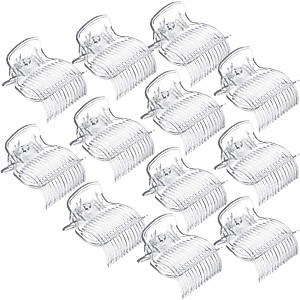 Syhood 12 Piece Hot Roller Clips for Women Girls Hair Curler Claw Clips Replacement Roller Clips Transparent (6 x 5 x 4 cm or 2.36 x 1.97 x 1.57 inch)