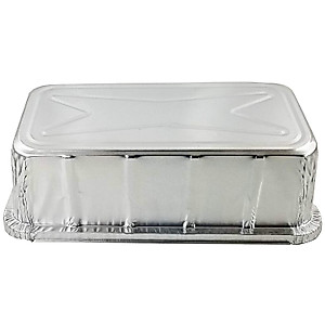 Disposable Aluminum 2 Pound Closable loaf pan with Board Lids