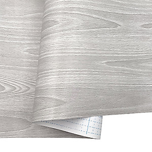 LovingWay Light Grey Wood Grain Shelf and Drawer Liner 17.7x177 Inch Self-Adheive PVC Home Shop Furnitures Decor Sticker Easy Install