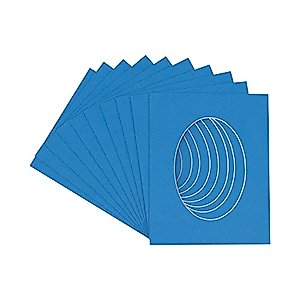 CountryArtHouse Bay Blue Acid Free 13x19 Oval Picture Frame Mat with White Core Bevel Cut for 11x15 Pictures - Fits 13x19 Frame - Pack of 25 Matboards