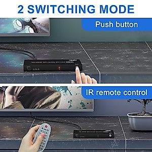 2x2 Video Wall Controller, 4K UHD Video Wall HDMI Splitter TV Wall Processor for 4 TV Splicing Display, 180 Degree Rotate and 8 Splicing Modes 2x2,1x2,1x3,1x4,2x1,3x1,4x1 with Remote Control