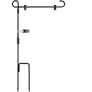 PuppyDoggy Garden Flag Stand, Yard flag Pole, Garden Flag Pole Holder with one Tiger Clip and two Spring Stoppers for Garden and Home Decoration 12 x 18 Inches without flag (Flag Stand)