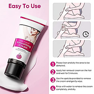 Hair Removal Cream, Painless Hair Remover Depilatory Cream for Underarms Bikini Pubic and Body Fast & Effective Suitable for Women