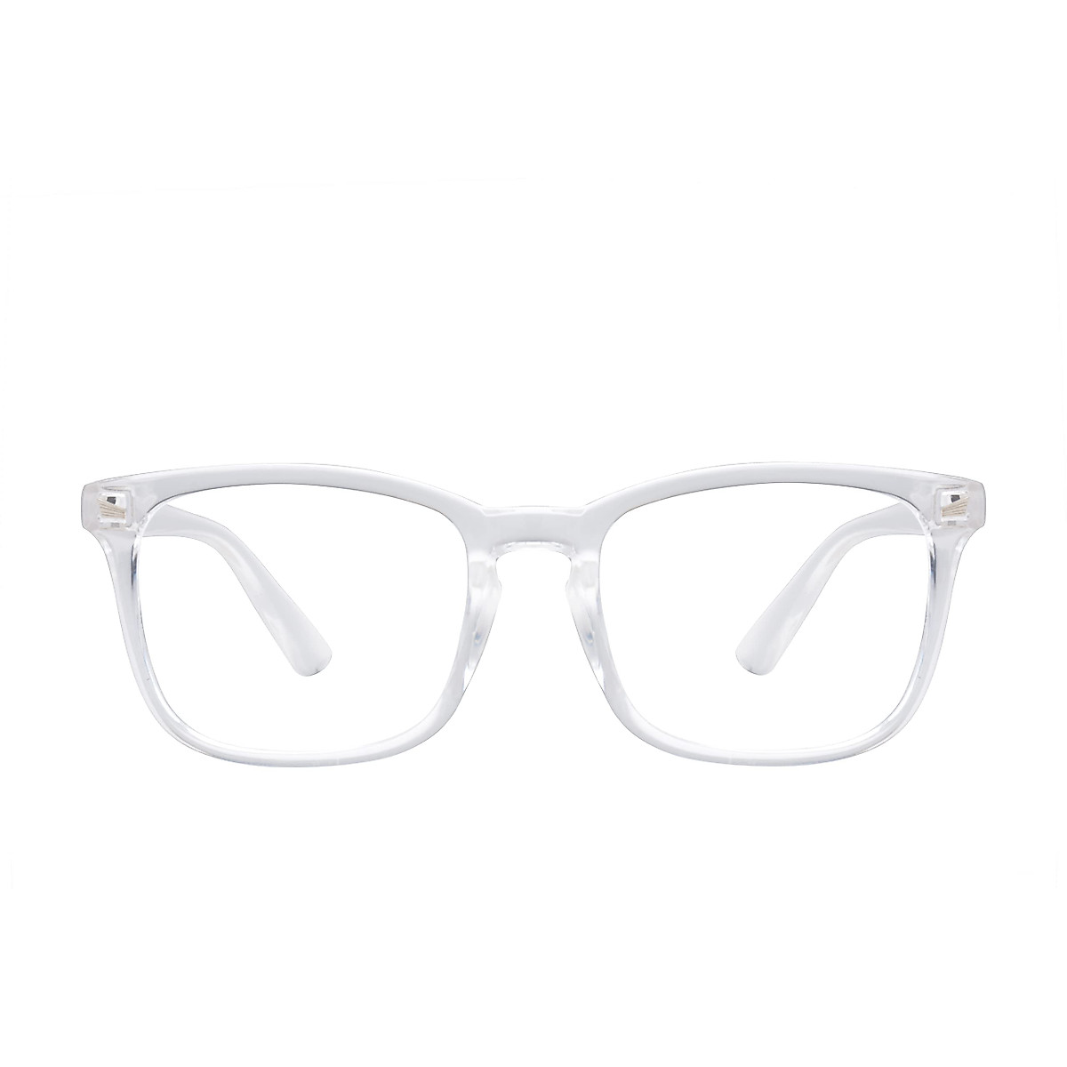 Onrtry Non Prescription Glasses for Men Women Square Clear Lens Eyeglasses (Transparent)