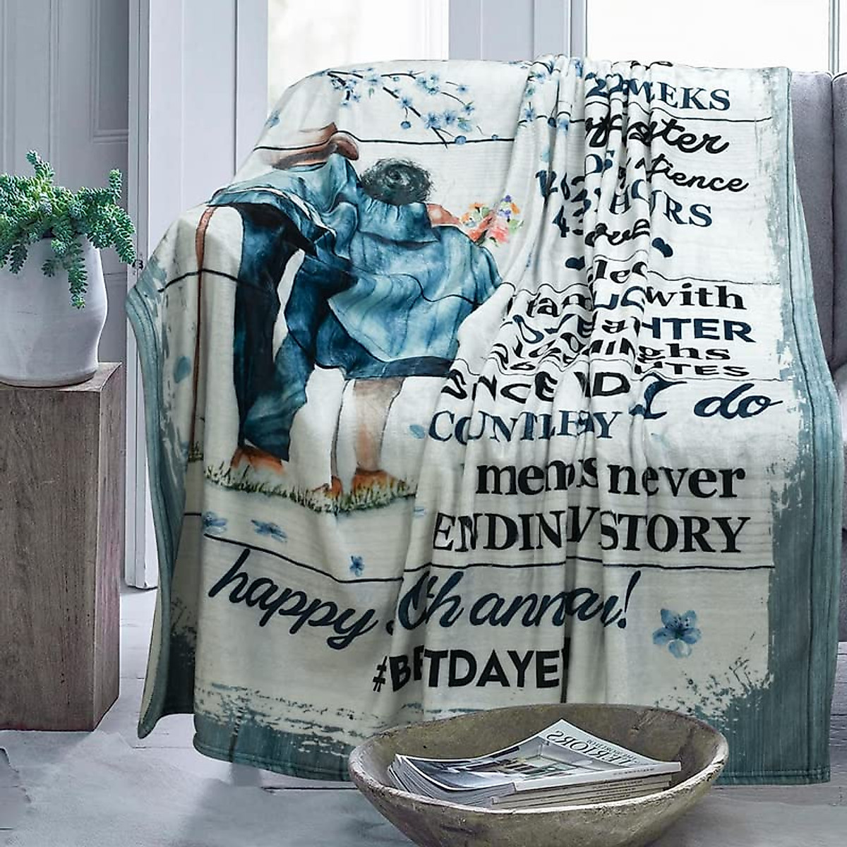 40th Anniversary Wedding Gifts for Couple 40 Years of Marriage Gift for Parents Ruby Marriage Anniversary Decorations Romantic Gifts for Him Her Husband Wife Mom Dad Papa Nana Throw Blankets 50*60