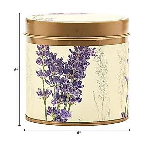 Rosy Rings Signature Tin Candle - Aromatherapy Fragrance Elegant Home Decor Gift Long Lasting 50 Hour Burn Botanical Floral Notes of Amber, Bergamot, Cedarwood, Eucalyptus, Musk (Roman Lavender)