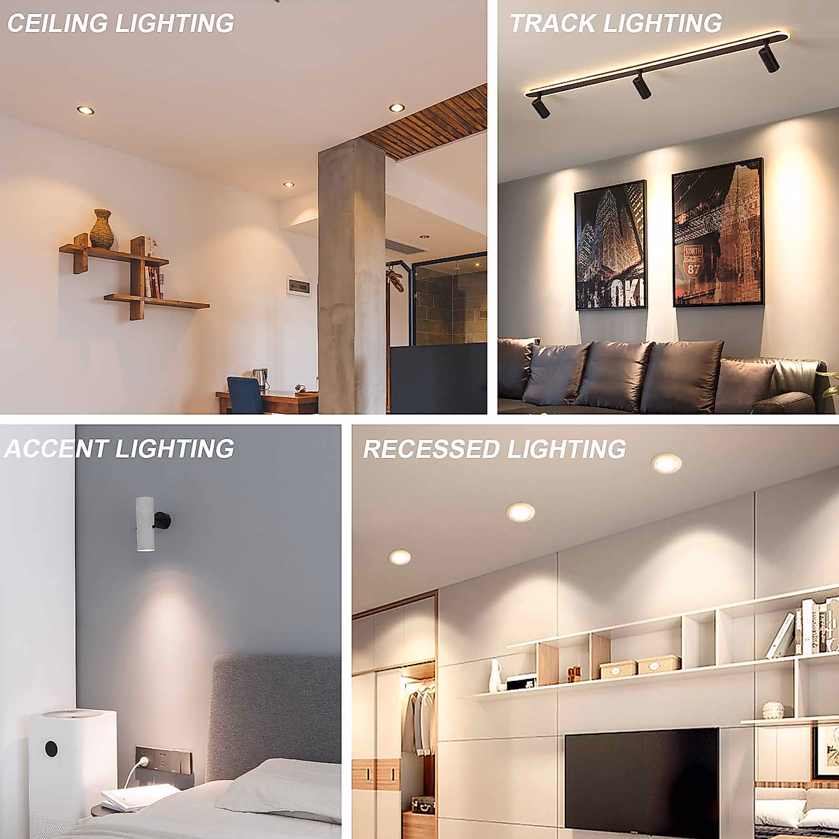 ORALUCE GU10 LED Bulbs, 6 Watt Equivalent to 50W Halogen Light Bulb, Non-dimmable, 3000K Soft White,120 V, 480 Lm, 120° Flood Beam Angle, MR16 Shape for Recessed, Track Lighting, Pack of 6