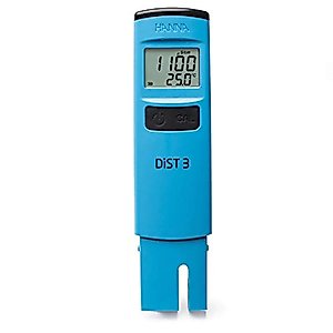 Hanna HI98303 DiST 3 Waterproof EC Tester (0-2000 µS/cm) for Water Conditioning, Irrigation Water, and Environmental Monitoring by INSTRUKART