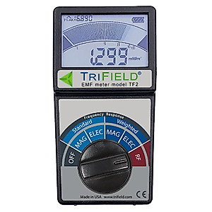 TriField EMF Meter Model TF2 – Detect All 3 Types of Electromagnetic Radiation in 1 Handheld Device: Radio (RF), Magnetic (MF) and Electric Fields - 5G, Cell Towers, WiFi, Bluetooth, and Smart Meters