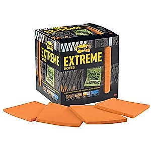 Post-it Extreme Notes, Stop Re-work on the Job, Removes cleanly, 100X the holding power, Orange, 3 in x 3 in, 12 Pads/Pack, 45 Sheets/Pad (EXTRM33-12TRYO)