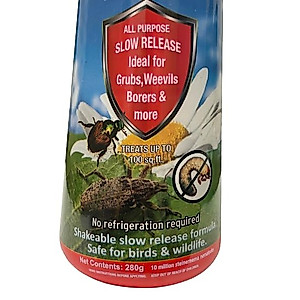 NemaKnights Nematodes Slow-Release Biological Insect Control, Shakeable Nematode Pearls for Grubs, Weevils, Boreres and More, 10oz (Treats up to Approx 100 sq ft)