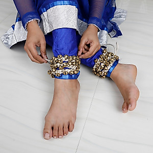 Art Of Creation Kathak Dancing Ghungroo 50 +50 Big Bells Dancing Anklet Pair Classical Dancers Musical Instrument Bharatnatayam Ghungru (Tied in White Cord)