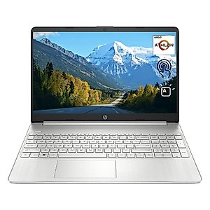 HP 15" HD Touchscreen Laptop, AMD Athlon Gold 3150U Processor, 8GB RAM, 256GB PCIe SSD, Backlit Keyboard, HDMI, Type-C, Wi-Fi, Bluetooth, Windows 11 Home, Silver