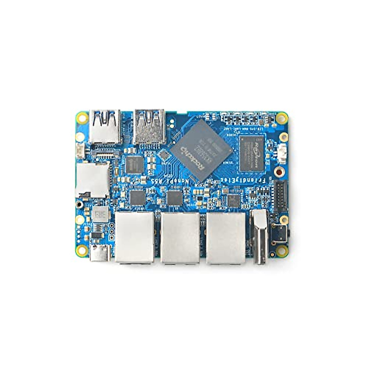 Nanopi R5S Travel Mini VPN Router OpenWRT Single Board Computer with Three Gbps Ethernet Ports LPDDR4X 2GB RAM Based on Rockchip RK3568 Soc for IOT NAS Smart Home Gateway Support Android Debian