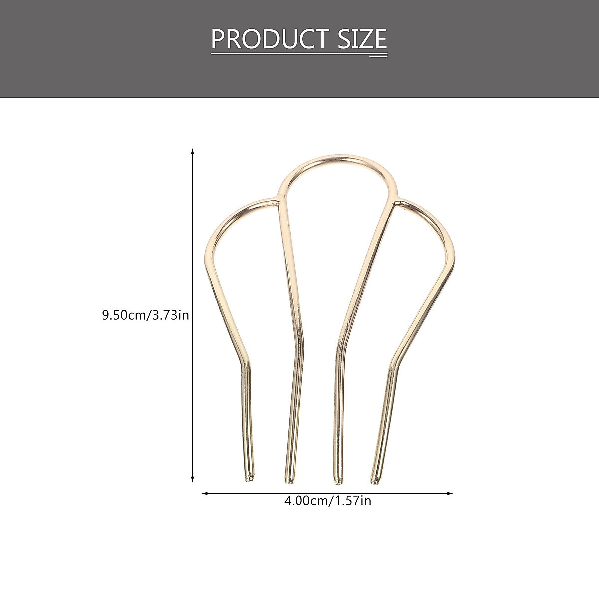 BESTOYARD 2pcs U Shaped Hair Fork Side Fork Style Hairpin 4 Prong Hair Updo Bun Hairpin Sticks Alloy Hair Clips Grips Hair Styling Accessories for Women Girls